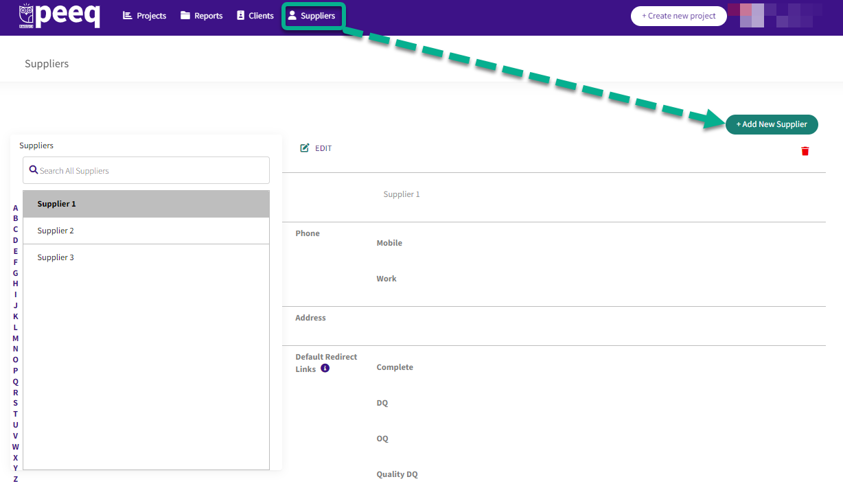 Adding a Supplier to peeq – peeq